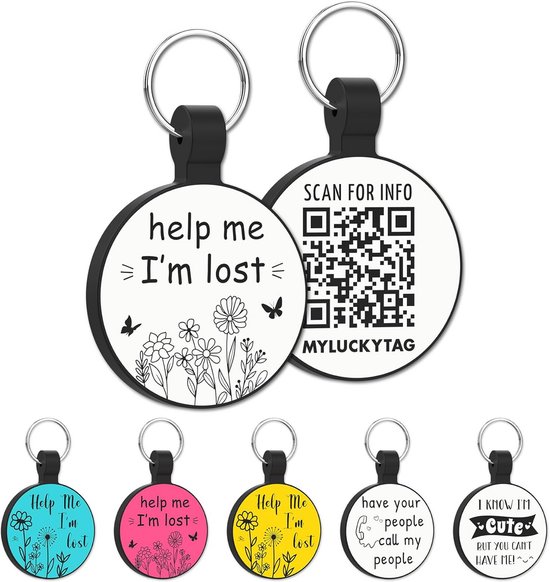 Huisdier ID Tag met QR Code voor Online Profiel en Locatie Alert ...
