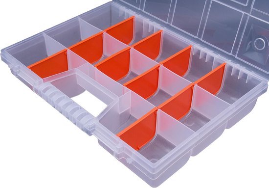 Set van 3 Sorteerdozen Kunststof Opbergboxen met 15 Vakken en ...