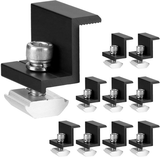 10x Zonnepaneel Eindklemmen 30mm - Verstelbare Beugels voor Dak, Camper ...