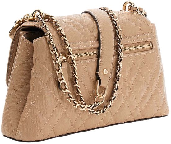 GUESS schoudertas Isemay Convertible Xbody Flap Bag Pale Mocha Taupe | bol