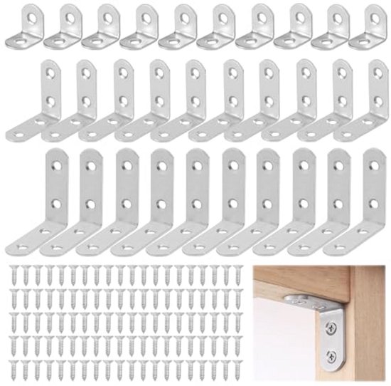 Hoek Connector 90 Graden set van 30 met Schroeven voor ...