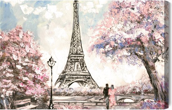 Schilderijkoning - Canvas Schilderij Romantisch Plaatje Van Parijs ...