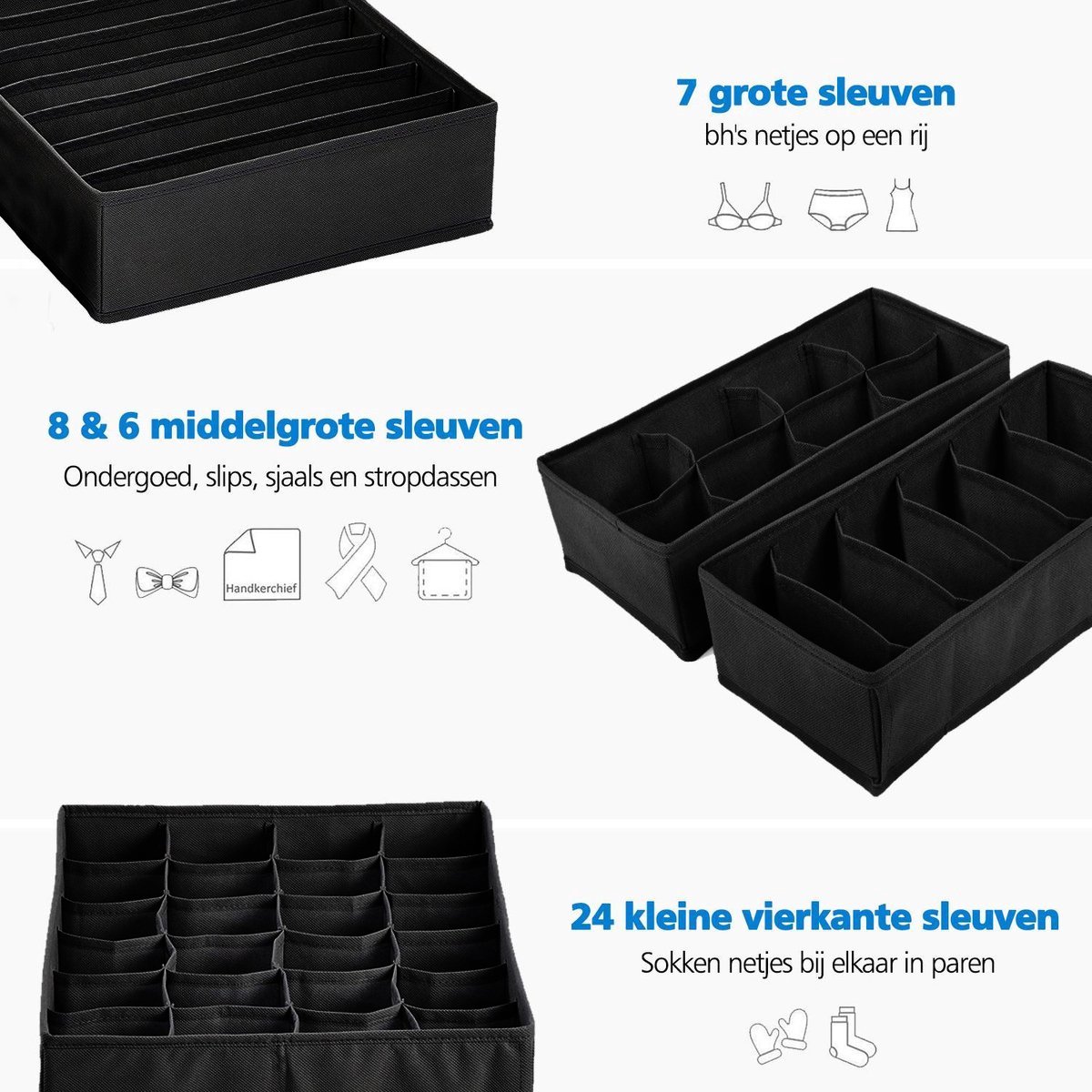 SWILIX ® Lade Organizer - ladeverdeler - 4 stuks - kast organizer ...