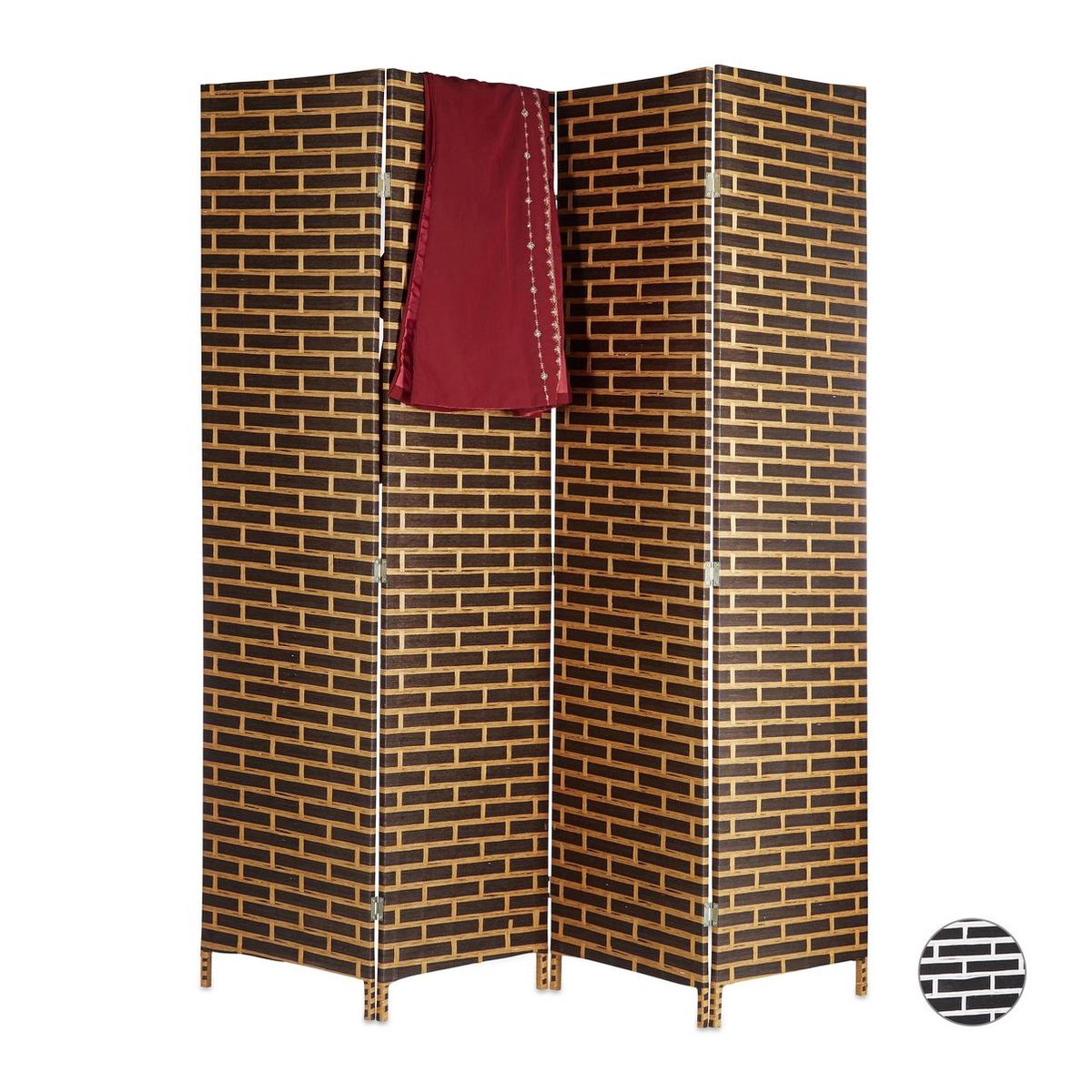 Relaxdays kamerscherm 4 panelen - room divider 180cm - scheidingswand ...
