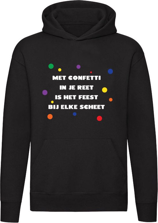 Met confetti in je reet is het feest bij elke scheet Hoodie - scheetje ...