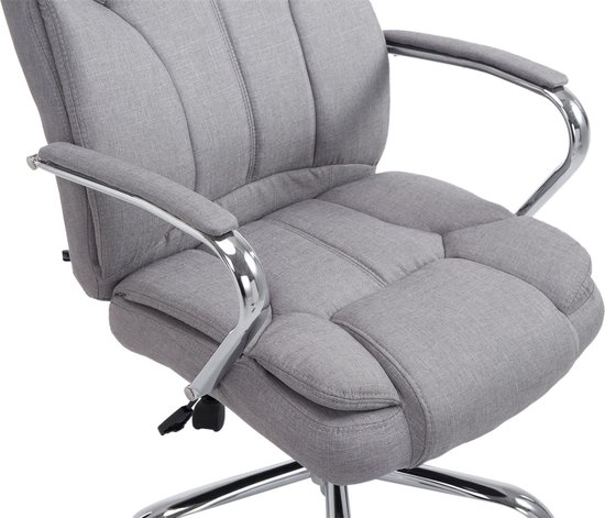 Ergonomische Bureaustoel Nerina - In hoogte verstelbaar - Lichtgrijs - Op wieltjes -... | bol