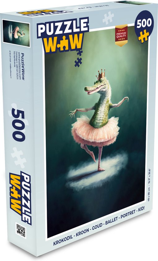 Puzzel Krokodil - Kroon - Goud - Ballet - Portret - Kids - Legpuzzel ...