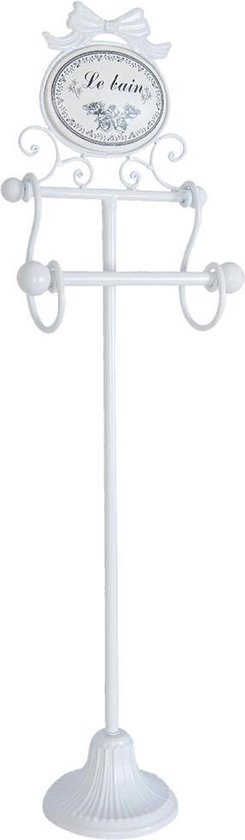 Clayre & Eef WC Rol houder 22x13x77 cm Wit Ijzer Keramiek ...