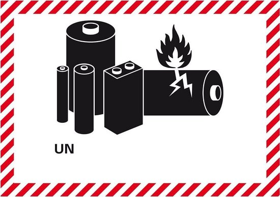 Lithium-Ion Batteries sticker nieuw 120 x 110 mm | bol