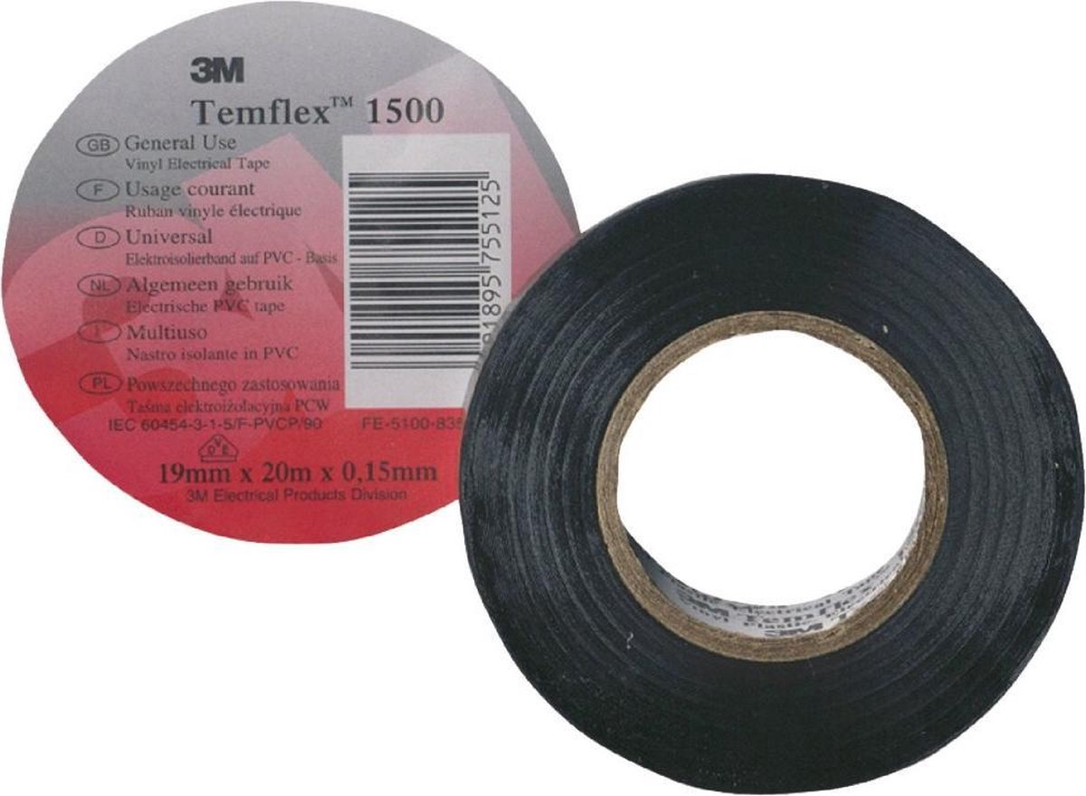 3m TAPE- BLACK/ 3M Templex Tape isolant 15 mm 10 M Zwart | bol.com