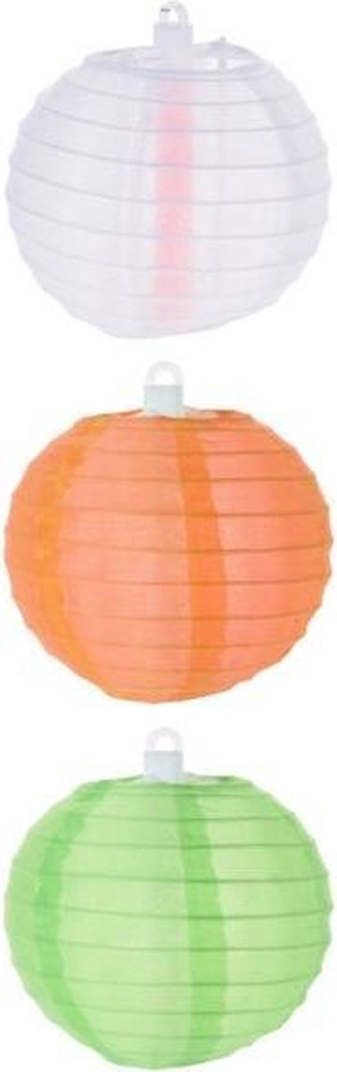 Free And Easy Lampion Glow-in-the-dark Groen/wit/oranje 3 Stuks | bol.com