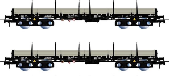 Rivarossi - Db 2-p 4-axle Stake Wagons Remms Thyssenkrupp Iv (6/21 ...