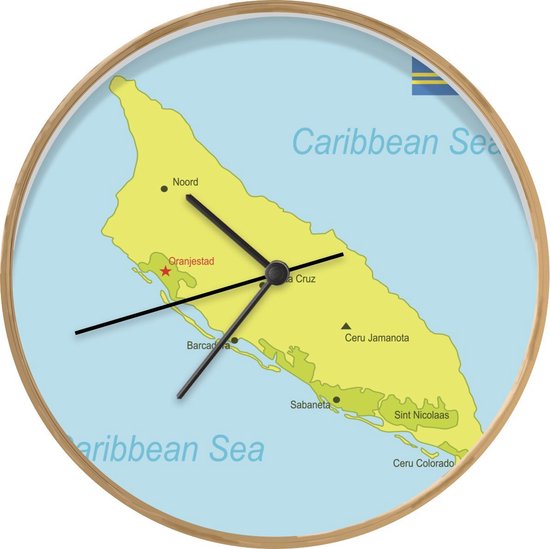 Klok Aruba illustratie Ø 30 cm - Een illustratie van een groene kaart ...