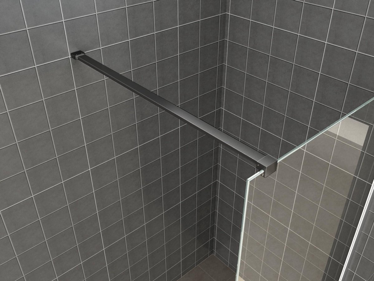 Saqu Trust inloopdouche met zwart muurprofiel 90x200cm Nanoglas | bol.com