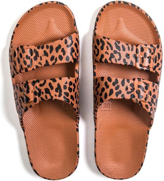 Freedom Moses Slippers Leo Toffee Caramel met Leopard print - 26-27 ...
