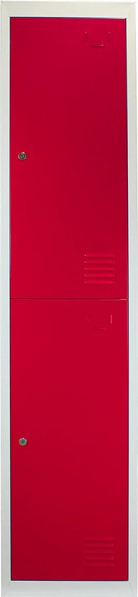 Lockerkast Metaal - Rood - Tweedeurs - Flatpack - 38cm(B)x45cm(D)x180cm ...