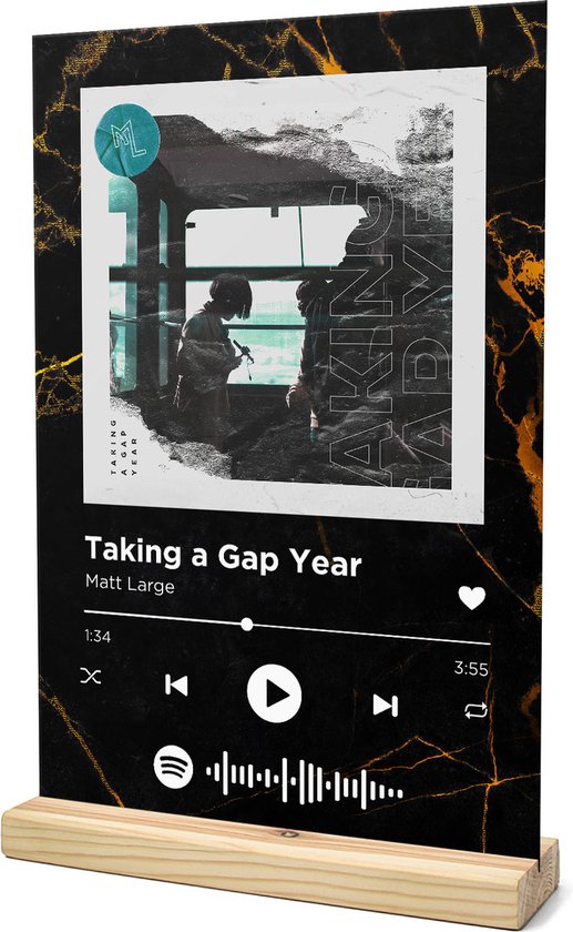 Songr Spotify Muziek Bordje - Taking a Gap Year - Matt Large - 20x30 ...