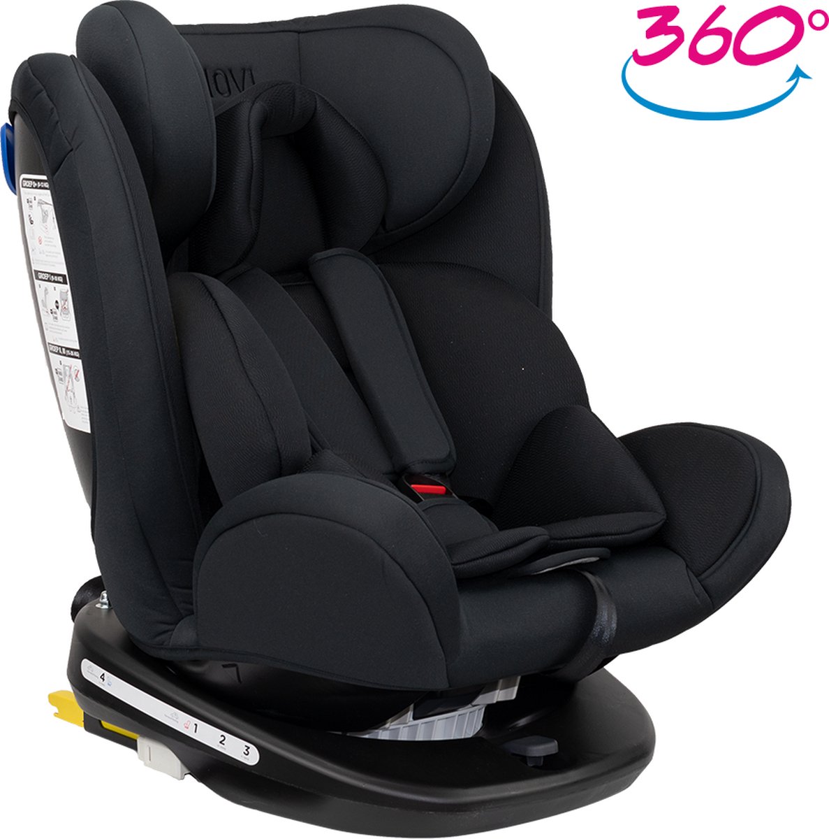 Autostoel Novi Baby® Goliath Premium 0-1-2-3 Isofix Rotation All Black ...