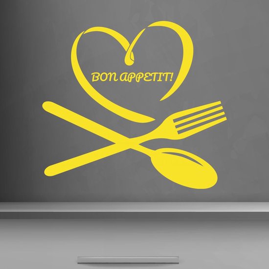 Stickerheld - Muursticker Bon appetit! - Keuken - Eten en drinken ...