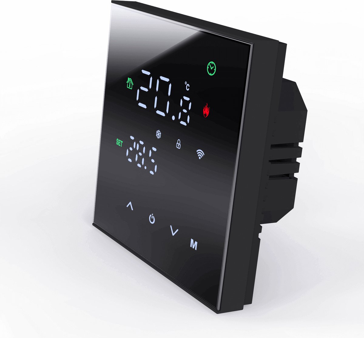Thermostaat elektrische vloerverwarming met wifi en touchscreen zwart ...