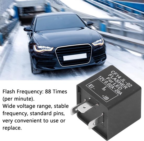 Elektronische Flasher Relais CF14 LED Flasher Relais DC 12V Verstelbare - Flash Speed... | bol