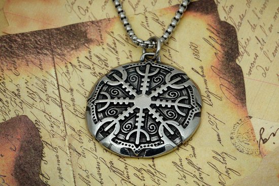 [Two Ravens] Viking Ketting - Helm van Awe Hanger - Viking Symbolen ...