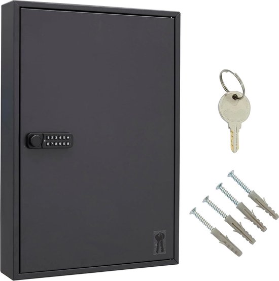 Sleutelkast met 100 verstelbare haken - stalen sleutelbox met IP65 ...