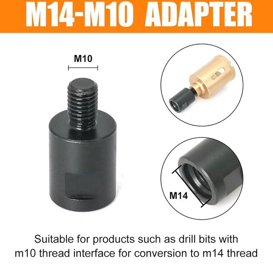Schroefboor-adapter M10 naar M14 en verlengstang-converter - 2 stuks ...