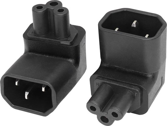 C14 naar C5 Adapter 90 Graden – IEC 320 Plug C14 naar IEC C5 Rechte ...