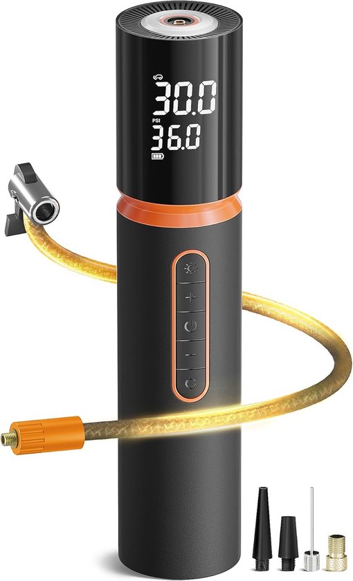 Draagbare Luchtcompressor 150 PSI - Snelle Bandenpomp voor Auto, Motorfiets en Fiets... | bol