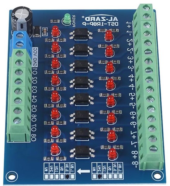 Photoelectric Isolation Module 8 Channel 24V To 3.3V Level Voltage ...