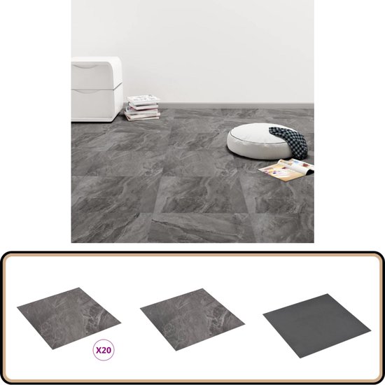 vidaXL Zelfklevende PVC Vloerplanken - Zwart Patroon Pvc Vloer - Pvc ...