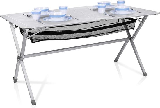 Weerbestendige campingtafel - aluminium roltafel - 1 stuk - 140 x 80 cm ...