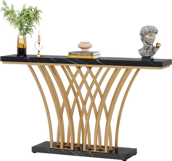Console Tafel – Bijzettafel – Sidetable Modern - met Metalen Basis in ...