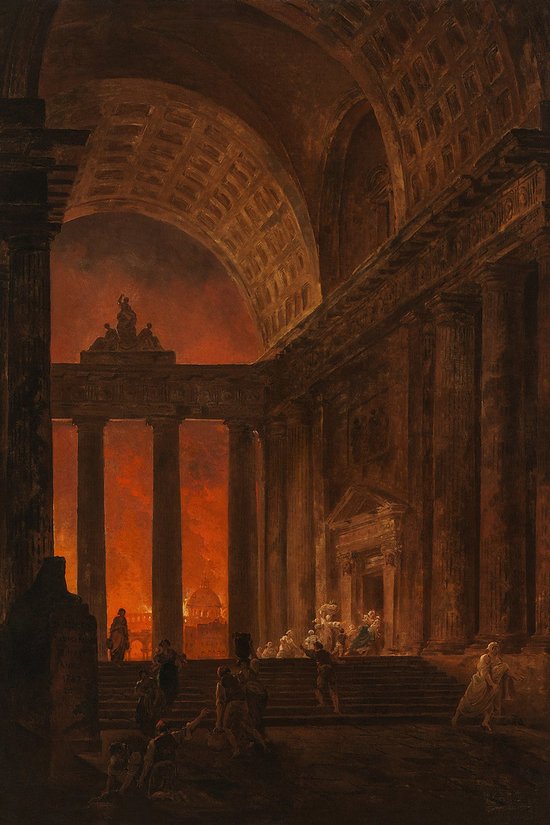 Hubert Robert - Fire of Rome - De brand van Rome (1787) - 3:2 | bol