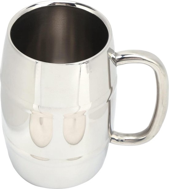 550ML 304 Rvs Dubbelwandige Bier Mok Melk Cup voor Wijn - Bier Mok Mead . | bol