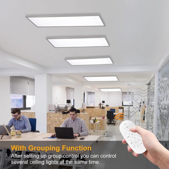 Dimbare LED plafondlamp 100 x 25 cm - 28 W met afstandsbediening ...