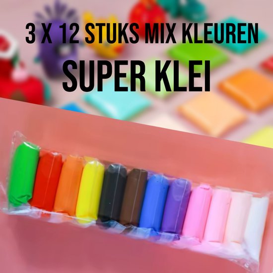 Super Klei 3x 12 Stuks Mix Kleuren - 3x 12 Stuks s Mix Kleuren ...