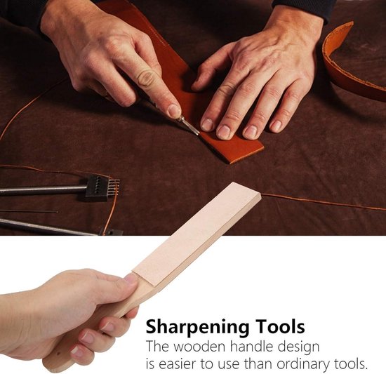 Leather Stropping Kit - 12 Inch Double Sided Wide Strop Board Paddle ...