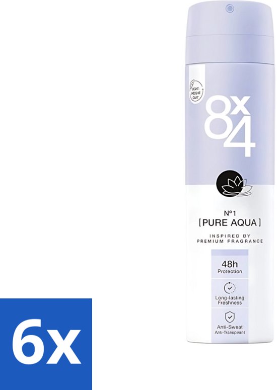 8 x 4 Deospray - No.1 Pure Aqua - Deodorant - Zuivere Frisse Geur - 150 ...