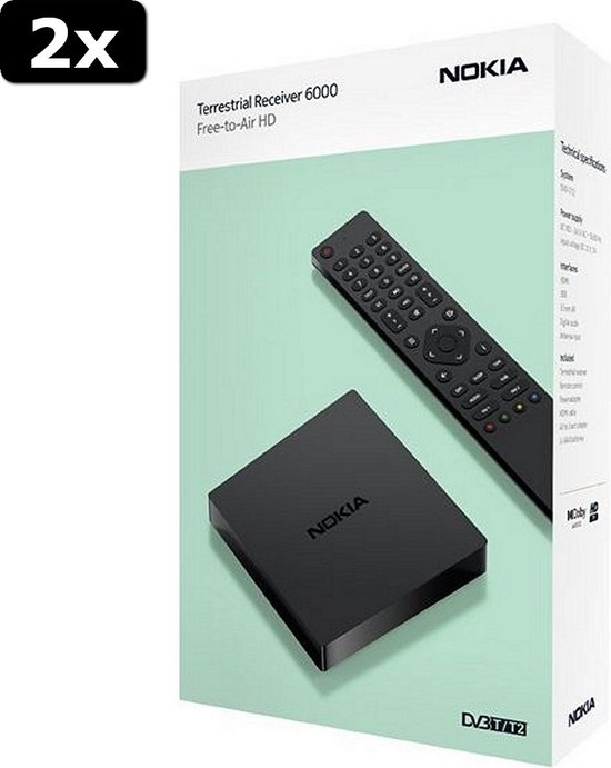 2x Nokia 6000 DVB-T Terrestrische Ontvanger Zwart | bol