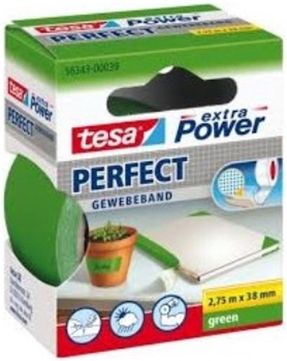 tesa PERFECT 56343-00039-03 Textieltape tesa extra Power Groen (l x b ...
