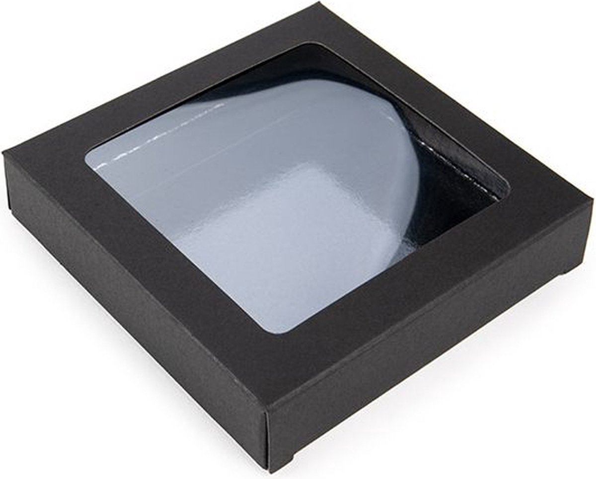 Kraft doosje Zwart met Venster 105x22x105 mm - 25 stuks | bol.com