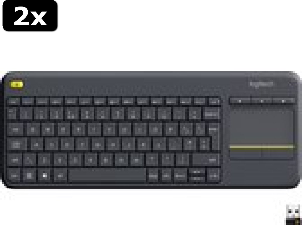 2x Logitech K400 Plus - Draadloos Touch Toetsenbord - QWERTY ISO ...