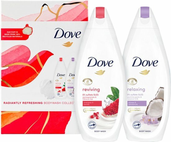 Dove Radiantly Refreshing Giftset 2x Douchegel & Puff | bol.com