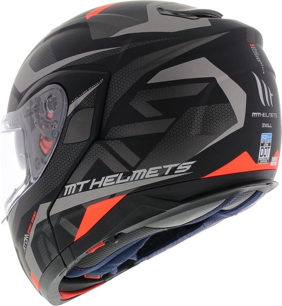 MT Atom Skill SV Systeemhelm mat zwart titanium rood M | bol.com