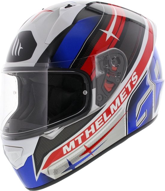 MT Stinger Integraalhelm GP Rood blauw M - Brommerhelm motorhelm | bol
