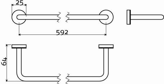 Clou handdoekhouder 60cm SLIM inox mat | bol.com