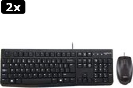 2x Logitech MK120 - Bedraad Toetsenbord en Muis - Qwerty - Zwart | bol.com