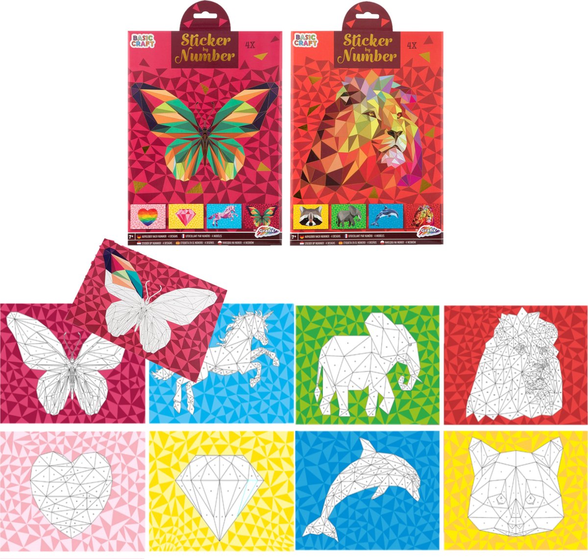 Grafix 2-pack Stickeren op Nummer voor Kinderen | 8 Kleurplaten | paint ...